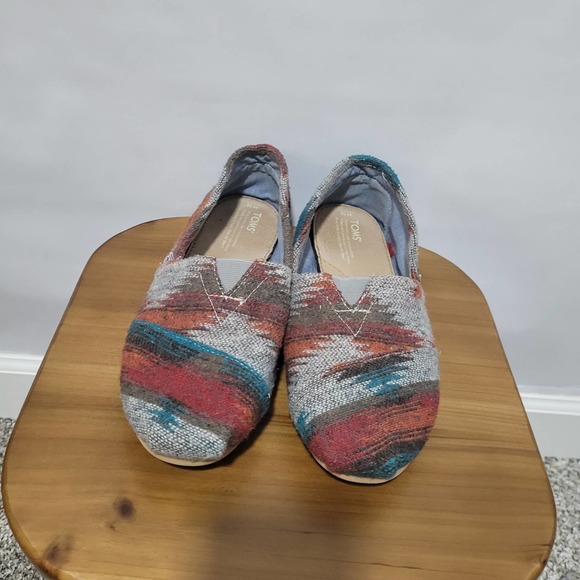 Toms | Shoes | Toms Wool Blend Aztec Faux Fur Alpargata Slip On Shoes W ...
